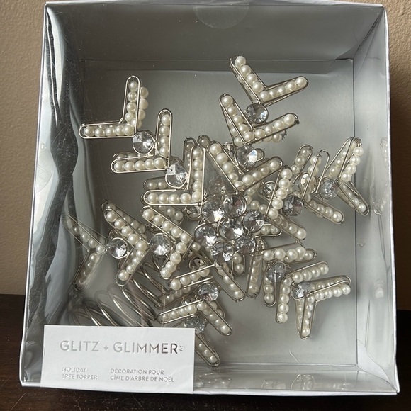 Holiday | Glitz Glimmer Star Faux Pearls Christmas Tree Topper New ...